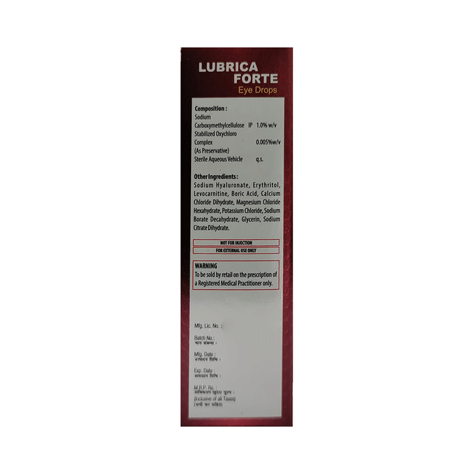 Lubrica Forte Eye Drop buy now @ ₹182 per 1 Bottle | Online Rengas ...