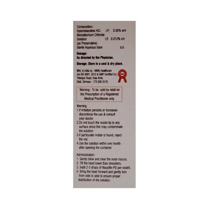 Nasolife - PD Nasal Drops buy now @ ₹42.6 per 1 Bottle | Online Rengas ...