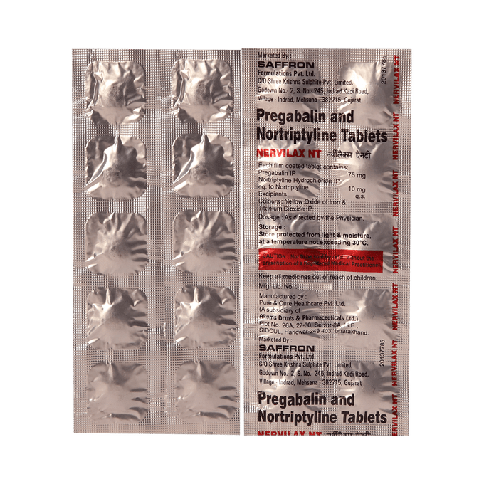 Nervilax NT 75mg/10mg Tablet buy now @ ₹19.86 Tablet | Online Rengas ...